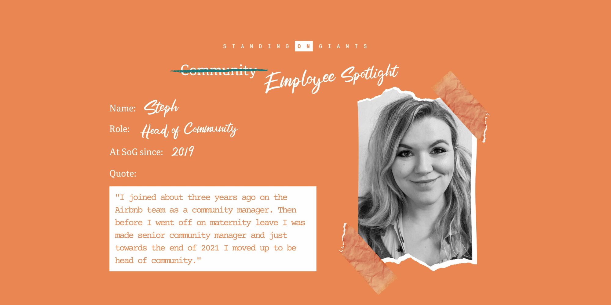 Employee Spotlight: Stephanie Warwick - Standing on Giants